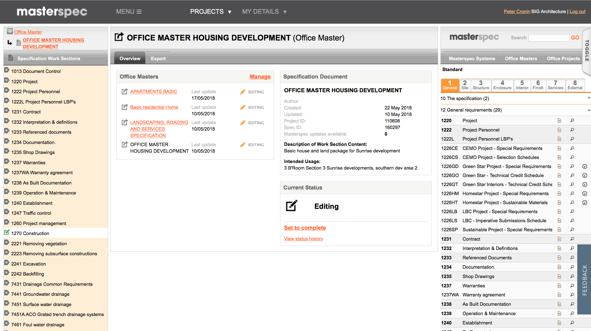 Create a new Office Master by cloning an existing section - Masterspec